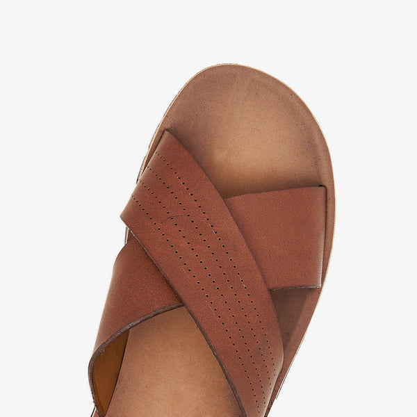 Buy BROWN Cross Strap Chappals for Men – Soloto